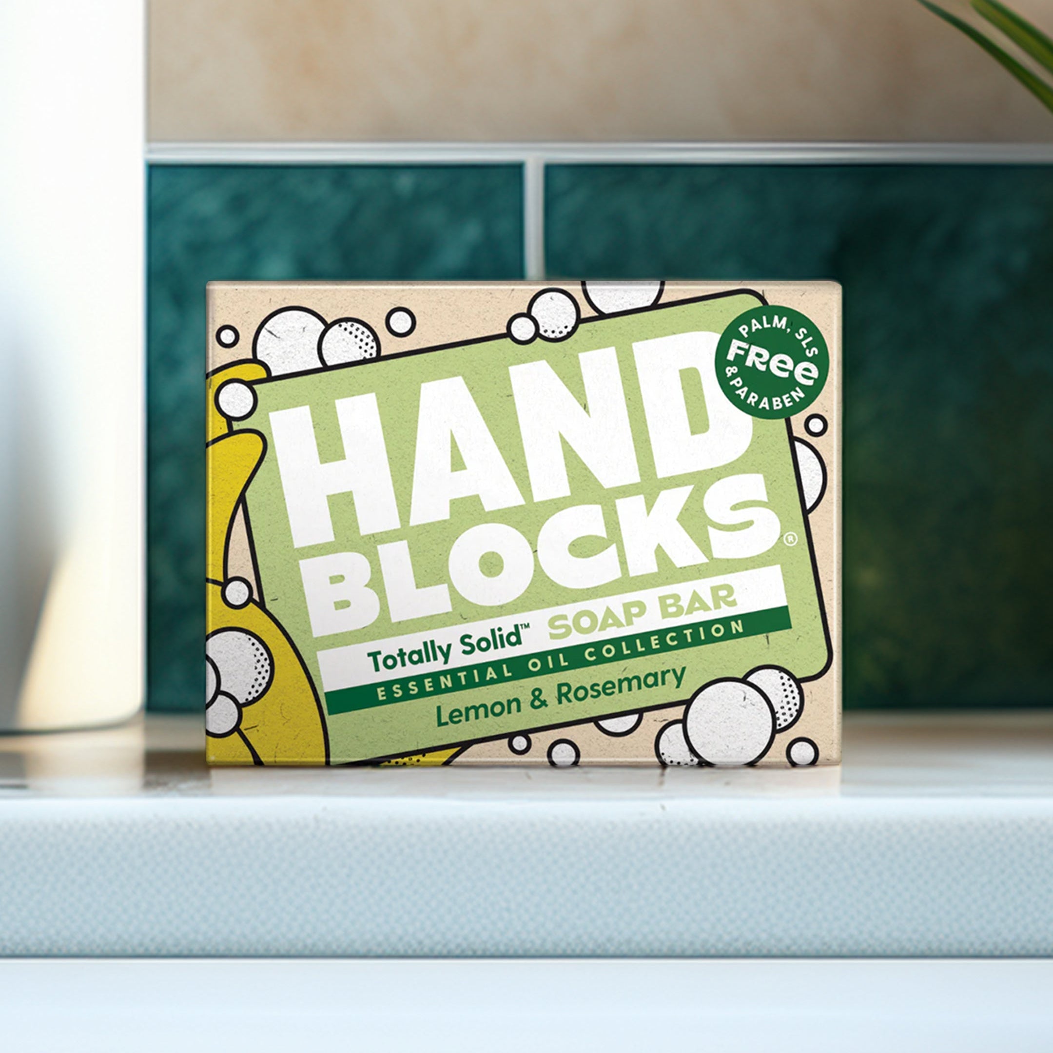 Hand Blocks Lemon & Rosemary Essential Oil Plant Based Soap Bar ...